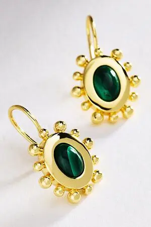 GOLDBUG COLLECTION Twiggy French Hook Earrgs - Green Pattern