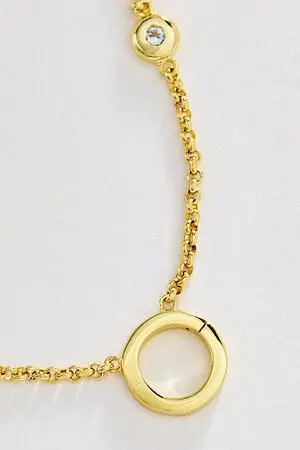 GOLDBUG COLLECTION Bezel Charm Necklace - Blue