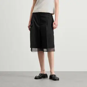 RÓHE Wool-mohair Blend Shorts With Organza Inserts