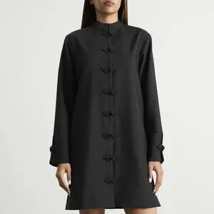 RÓHE Pankou Closure Mini Dress In Wool-mohair Blend