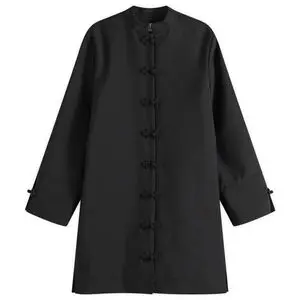 RÓHE Pankou Closure Mini Dress In Wool-mohair Blend - Black