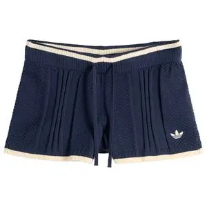 Adidas Knit Shorts With Embroidered Branding - Night Indigo