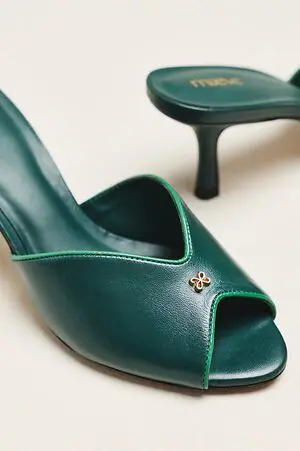Maeve Peep-toe Kitten Heels - Green