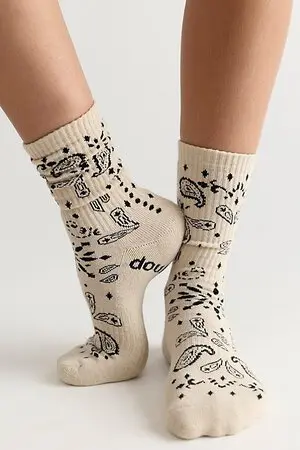 DOUBLESOUL Rodeo High Socks Paisley - Dune