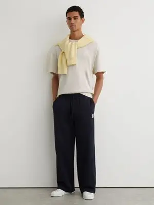 REISS Rainer Monogram Embroidered Relaxed-fit T-shirt - White