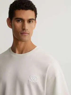 REISS Rainer Monogram Embroidered Relaxed-fit T-shirt