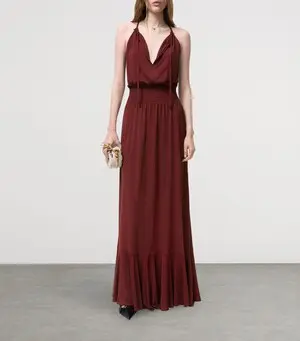 Burberry Self-tie Neckline Maxi Dress - Red
