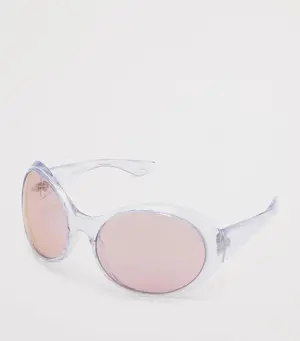Alexander McQueen Transparent Round Kate Sunglasses