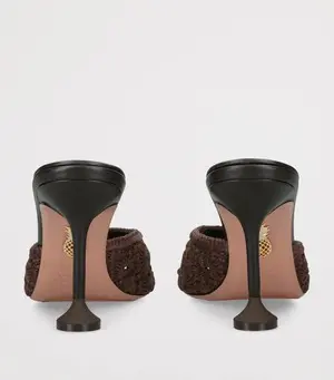 AQUAZZURA Woven Loom Mules 85