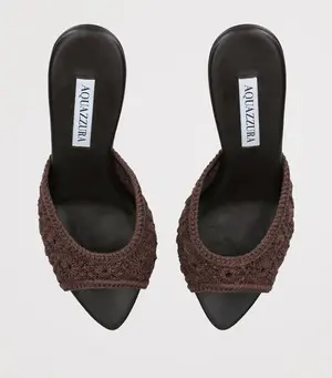 AQUAZZURA Woven Loom Mules 85
