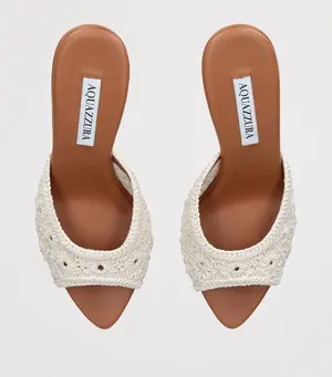 AQUAZZURA Woven Loom Mules 85