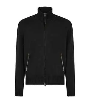 TOM FORD Virgin Wool Zip-up Sweater - Black