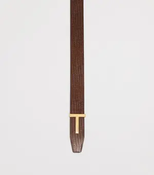 TOM FORD Calfskin Scale-effect T Belt