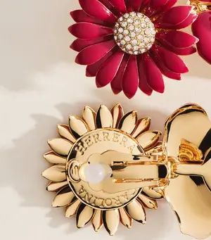 Carolina Herrera Embellished Floral Clip-on Earrings