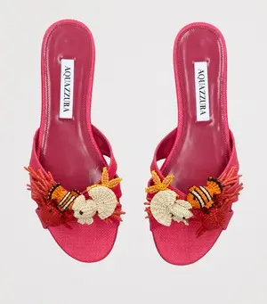 AQUAZZURA Raffia Marea Mules