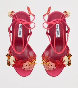 AQUAZZURA Raffia Marea Slingback Sandals