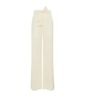 Max Mara Virgin Wool Wide-leg Trousers - Ivory