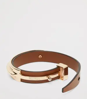 Max Mara Leather-metal Cuff Bracelet
