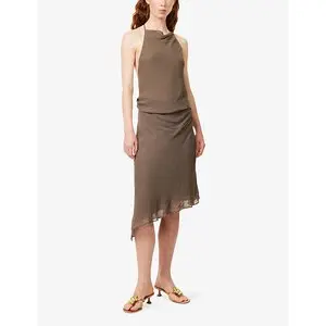 Bec & Bridge Samantha Asymmetric Georgette Midi Skirt