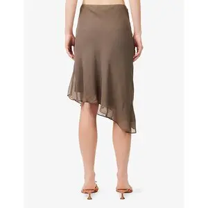 Bec & Bridge Samantha Asymmetric Georgette Midi Skirt