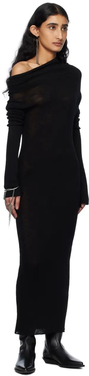 ANN DEMEULEMEESTER High Neck Dropped Shoulder Knitted Dress