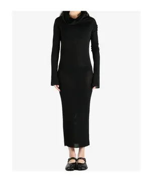 ANN DEMEULEMEESTER High Neck Dropped Shoulder Knitted Dress