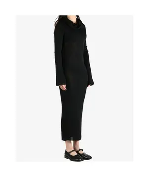 ANN DEMEULEMEESTER High Neck Dropped Shoulder Knitted Dress