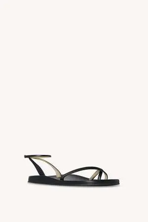 THE ROW Leather Cross-strap Sandals