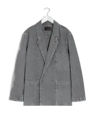 LEMAIRE Double-breasted Denim Blazer - Heather