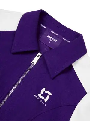 TEAM WANG Panelled Zip-up Cropped Jacket