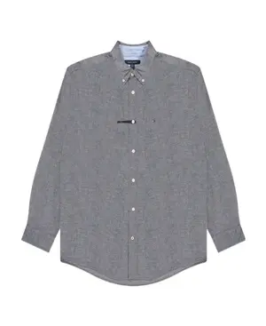 Tommy Hilfiger Lapel Button Shirt - Gray