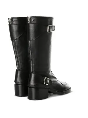 ANN DEMEULEMEESTER Balo Buckle-detail Knee-high Biker Boots