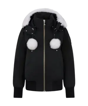 Moose Knuckles Hooded Zip-up Jacket With Pom Poms - No