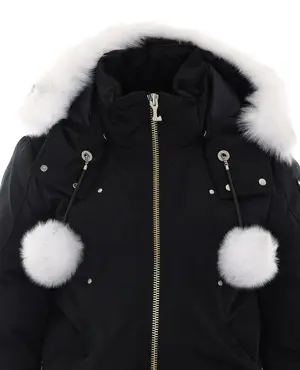 Moose Knuckles Hooded Zip-up Jacket With Pom Poms