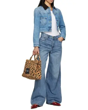 Marc Jacobs Cheetah Logo Embroidered Medium Tote Bag