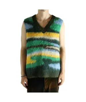THE ELDER STATESMAN Jacquard Vest - Multicolor