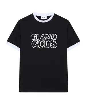 Gcds Crew Neck T-shirt With Graphic Print