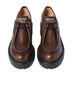 Miu Miu Logo-patch Round-toe Loafers