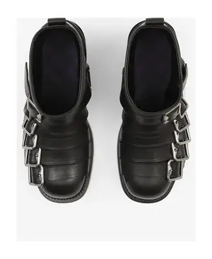 Burberry Buckled Leather Ankle Boots