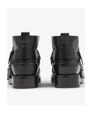 Burberry Buckled Leather Ankle Boots