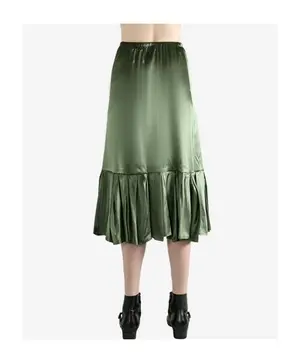 Dries Van Noten Flared Midi Satin Skirt