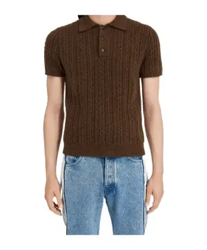 MAISON MARGIELA Cable-knit Polo Shirt