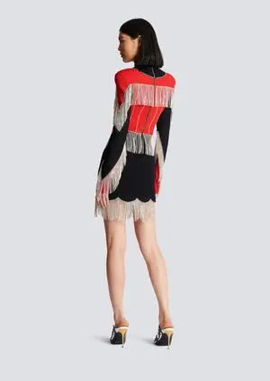 Balmain Fringed Knit Dress