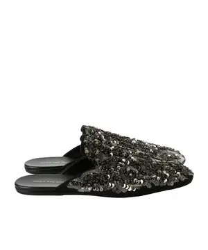 Dries Van Noten Sequined Mules - Black