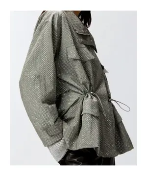 Pinko Embellished Mini Studded Technical Parka
