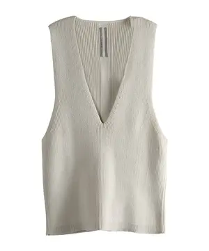 Rick Owens V-neck Sleeveless Knit Top - Gray