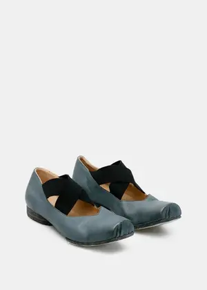 UMA WANG Square Toe Ballerina - Blue