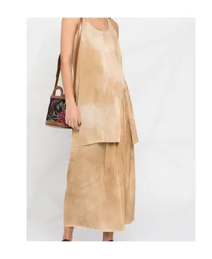 UMA WANG Distressed Raw-cut Maxi Skirt