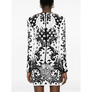 Balmain V-neck Sequin Embellished Mini Dress