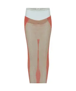 JEAN PAUL GAULTIER High-waisted Midi Skirt - Red